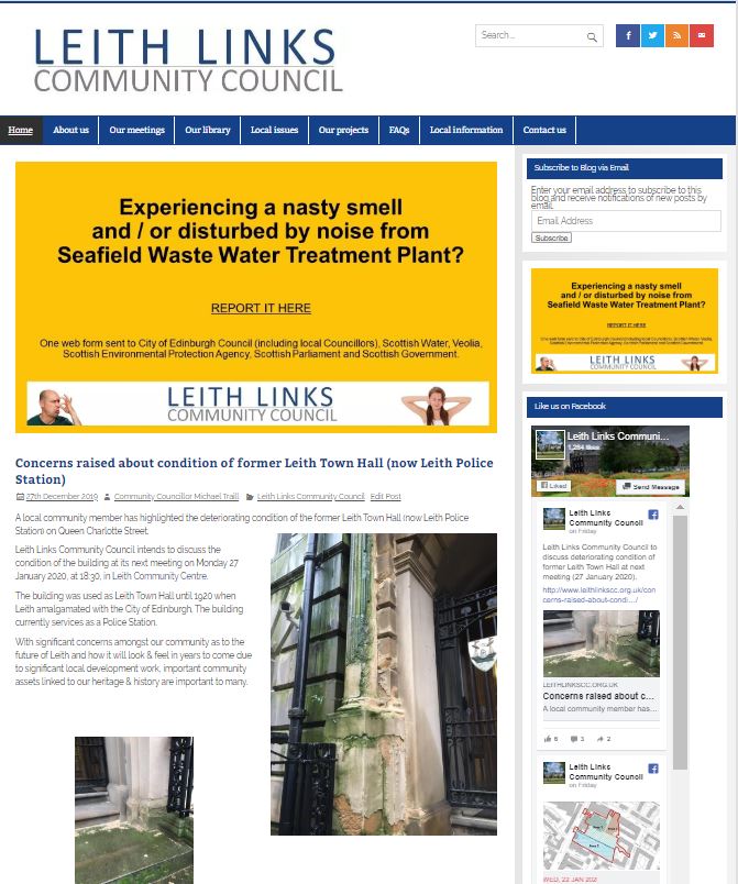 Our website during 2019. – Leith Links Community Council